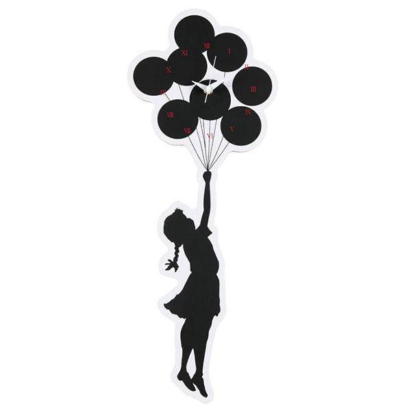 [20SC-BR-OT-06]WALL CLOCK "FLYING BALLOONS GIRL" 2nd made by KARIMOKUSync.×BRANDALISMより"FLYING BALLOONS GIRL"柄を落とし込んだウォー...