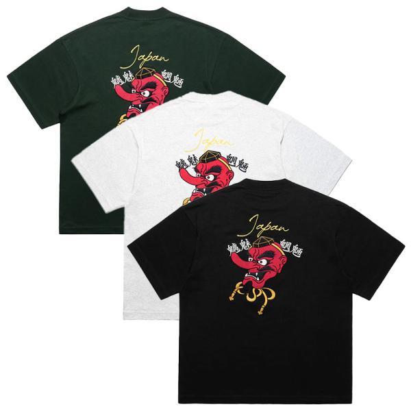 E.S.P.オリジナルのSOUVENIRシリーズのアイテムになります。ドライタッチなヘビーオンスの生地を使用したTシャツでフロントの右胸にはLOGOが、背中には “JAPAN" と"魑魅魍魎”の文字がTGイラストと共に刺繍で入っています。