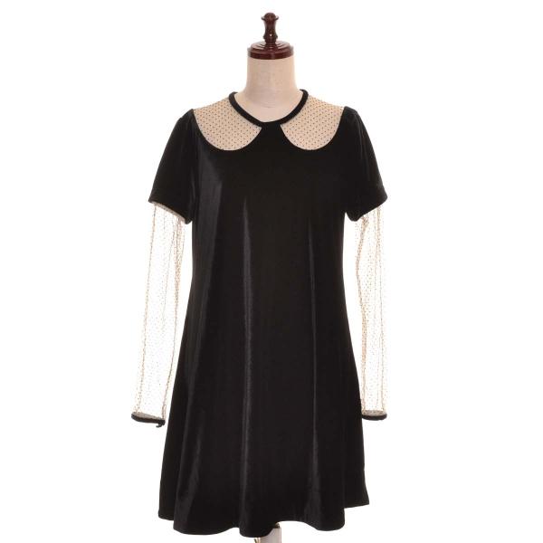 [ブランド]Ray BEAMS / レイビームス[商品の種類]○ミニワンピース[商品名]CARLOTTA POLIGLOTTA ドットチュールベロアOP[ランク]AB（状態の良い中古品)全体もしくは一部に少々の汚れや傷・使用感などが見られま...