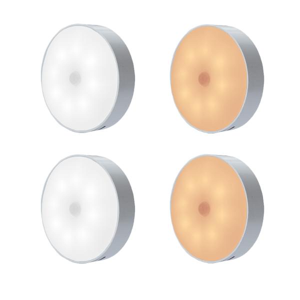 点灯モード 自動(センサー)センサー距離 3ｍ本体サイズ 直径：80mm / 高さ：17mm本体重量(電池含まず) 43g内容 センサーライト本体microUSBケーブルテープ付金属プレート素材 ABSライトについて センサーが動きを感知し...