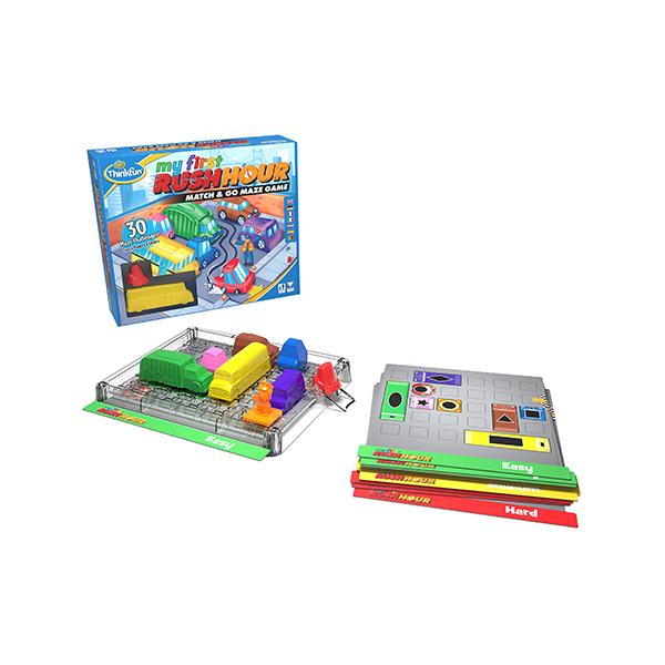 商品名 my first RUSH HOUR マイ・ファースト・ラッシュアワーブランド ThinkFun シンクファンセット内容 駐車場（透明のボード）、ヒーローの赤いクルマ、クルマ6個、おまわりさん、問題シート15枚（30問、両面仕様）サ...