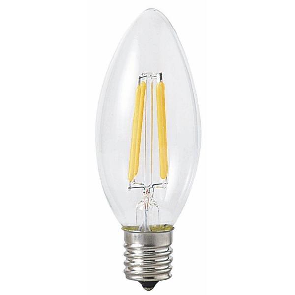 ■光色：電球色■グローブ種別：ガラスクリアフィラメント電球色■外径(mm)：35■全長(mm)：93■質量(g)：13■口金：E17■色温度(K)：3000■全光束(lm)：440■配光角度(&amp;deg;)：290■定格入力電圧：AC...