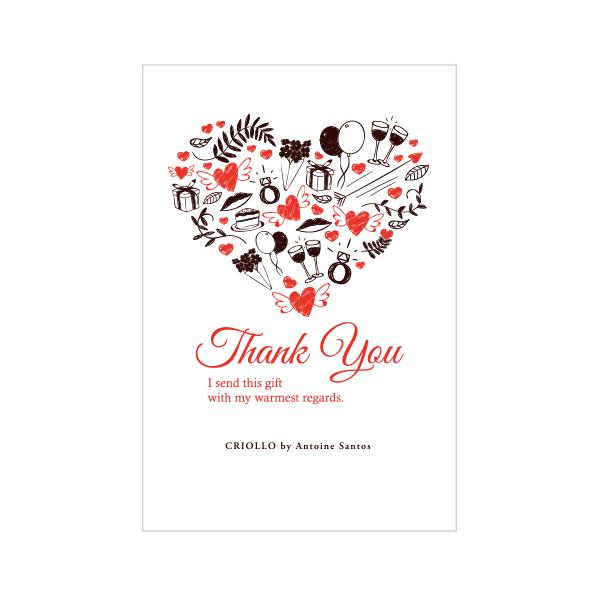 クリオロ　オリジナル記念日カード商品と同梱して発送致します。