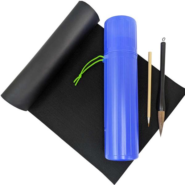 書初め用書道用品の、「７号太筆」「細筆」「下敷き」「筒（下敷きケース）」のお得な４点セットです。太筆は、穂先の腰が強く、毛量もたっぷりありますので、生き生きとした条幅サイズの作品を書くことができます。細筆は、名前書き・細字練習に最適な太さで...