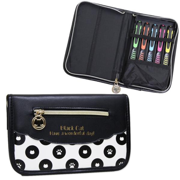 小学校の図工の時間に使用する彫刻刀です。モノクロキャットの大人っぽいデザインで小学生から中高生でも使える彫刻刀セット。猫のゴールドチャームがアクセントのオトナ?カワイイモノクロキャットポーチ。小学生におすすめの彫刻刀。刃はよしはる全鋼製ハイ...