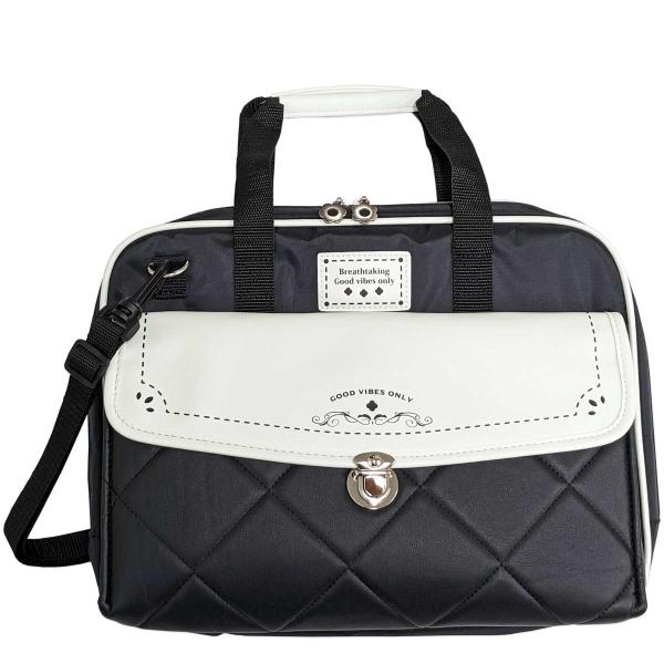 【発売日：2025年04月04日】小学生女子におすすめのかわいい書道セット!今なら汚れ拭きに使えるタオルふきんプレゼント！レザー調キルト生地で大人っぽい雰囲気の書道バッグ。書道バッグ表面にはお洒落なロゴワッペンやモノトーンカラーがとってもキ...