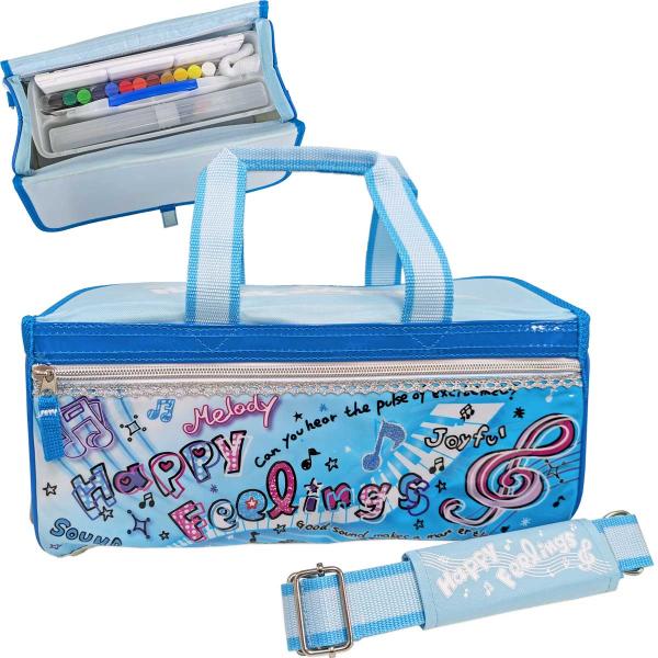 サウンド、音や音符がデザインされたかっこいい絵の具セット。小学校の図工の時間に使える中身の揃った画材セットです。レースのアクセントが可愛い外ポケット付き絵の具セット。通常の画材セットよりも小さくコンパクトで、持ち運びの負担も少なく収納する時...