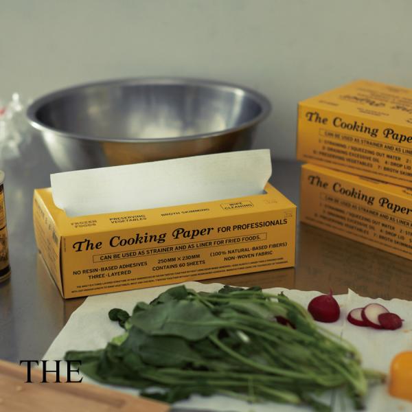 『The Cooking Paper』は、シートの素材と構造に着目することで 大きな改善を実現しました。クッキングペーパーのほとんどが パルプからできた紙製ですが、『The Cooking Paper』はなんと不織布。 その上、パルプをレー...