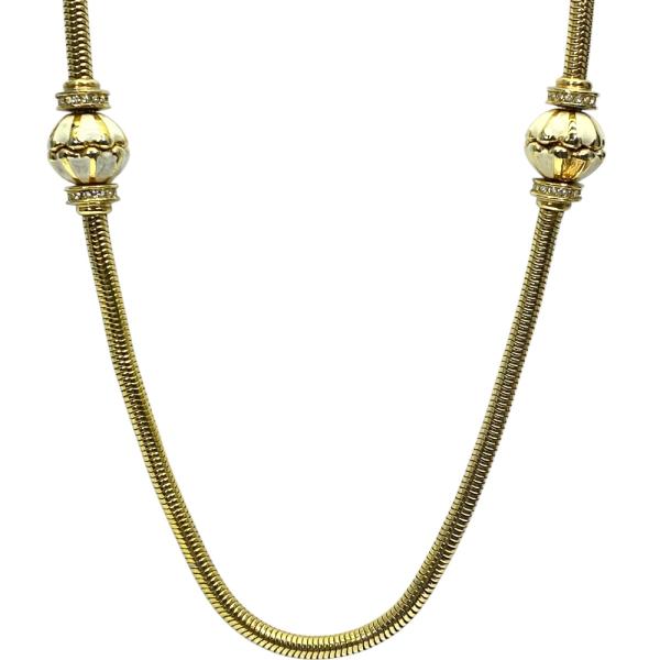 【ブランド】Grosse グロッセ【商品名】ヴィンテージ ネックレス【商品番号】 -【カラー】ゴールド/クリスタル【サイズ】全長：80cm 重さ：84.72g【素材】ストーン/GP【付属品】 -【ランク】ABランク【コメント】クスミ/小傷(...