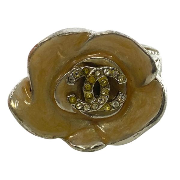 【ブランド】CHANEL シャネル【商品名】カメリア ココマーク リング【商品番号】04P 刻印【カラー】シルバー/ラインストーン【サイズ】約13号【素材】GP/ラインストーン【付属品】-【ランク】B（使用感有一般中古）【コメント】薄キズ/...