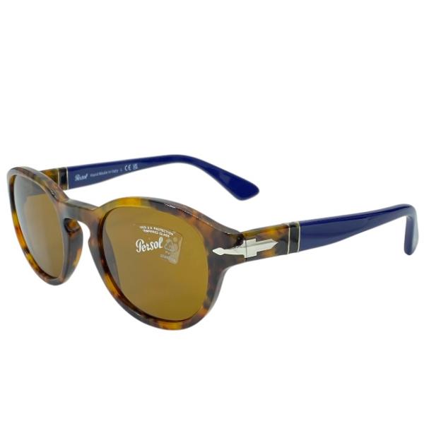 【ブランド】Persol ペルソール 【商品名】サングラス/ウィリントン フレーム【商品番号】3304-S 1184/33 50□22 140 3N【カラー】ハバナブラウン/ブルー【サイズ】 レンズ横幅：5cm ブリッジ長さ：2.2cm テ...