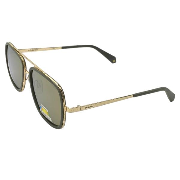 【ブランド】Polaroid ポラロイド 【商品名】スクエアフレーム サングラス【商品番号】PLD 6033/S 1EDLM 145 57□16  【カラー】グレー/ゴールド【サイズ】 レンズ横幅：5.7cm ブリッジ長さ：1.6cm テン...