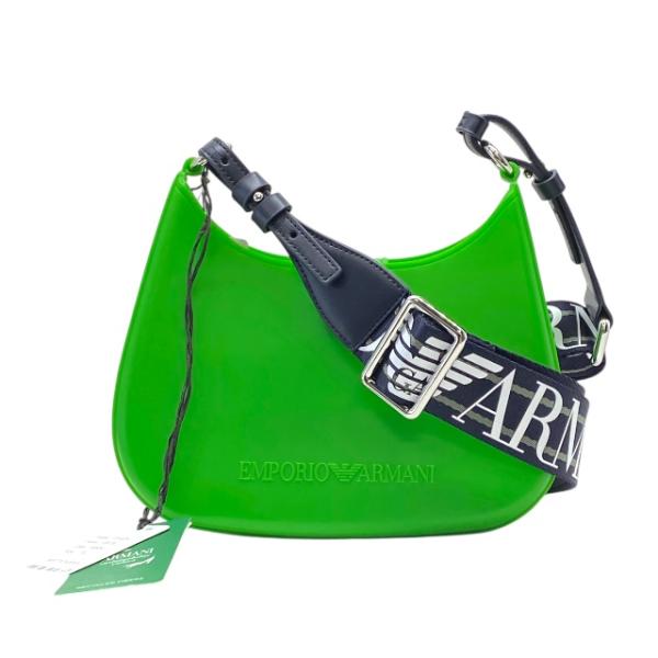 【ブランド】EMPORIO ARMANI　エンポリオ アルマーニ【商品名】 GUMMY　ショルダーバッグ【商品番号】Y3H329【カラー】 グリーン/ブラック【サイズ】 横：22cm　縦：18cm　奥行：6.5cm【素材】 ポリ塩化ビニル【...