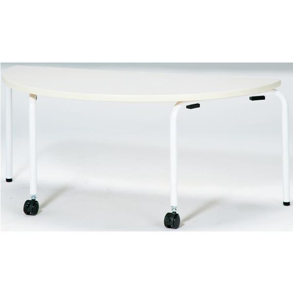 キッズテーブル（半円形）　幅1200mm×奥行600mm×高さ510mm商品番号：JR-1260HRTOKIO【代引不可】■サイズ幅1200mm×奥行600mm×高さ510mm■天板28mm厚メラミン化粧板フラッシュ構造PVCエッジ■脚部φ...