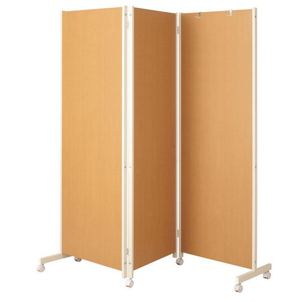 国産！キャスター付きパーテーション3連　高さ180cm　ナチュラル商品番号：NSA-NJ-0059ナサ流通企画【代引不可】■商品サイズ本体設置時(約)幅187×奥行き3(脚部40)×高さ180cm本体折りたたみ時(約)幅71×奥46×高さ1...