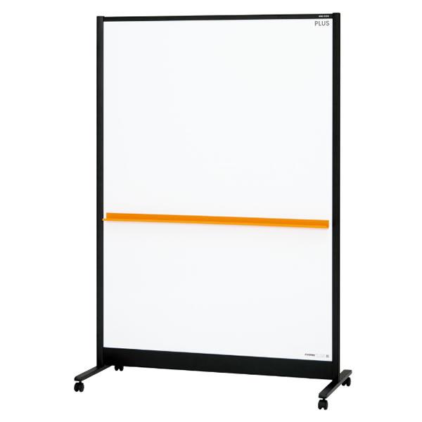 ブラックフレームでデザイン性を高めたパーティション兼用両面ホワイトボードパーティションホワイトボード（ブラックフレームタイプ）　幅1250×奥行560×高さ1840mm　（428-055）商品番号：WBC-S1218DSK-BKプラス・PL...