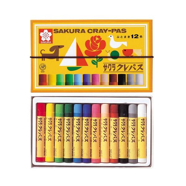 メーカー取寄せ商品【メール便なら送料290円】サクラクレパス　クレパス太巻 12色（ゴムヒモ付）　LP12R