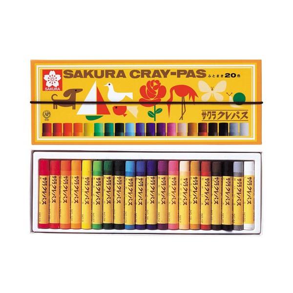 メーカー取寄せ商品【メール便なら送料290円】サクラクレパス　クレパス太巻 20色（ゴムヒモ付）　LP20R