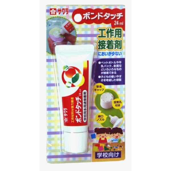 サクラクレパス ボンドタッチ 24ml（フック） BT24ML-P 多用途 水溶性接着剤 細口ノズル 透明 工作  サクラクレパス ボンドタッチ 24ml（フック） BT24ML-P 多用途 水溶性接着剤 細口ノズル 透明 工作