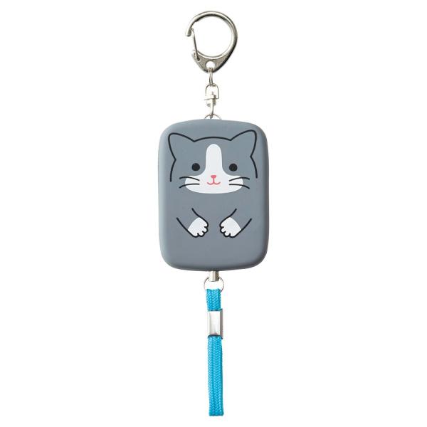 メーカー取寄せ商品【メール便なら送料290円】LIHIT LAB.＜リヒトラブ＞PuniLbo 防犯ブザー　ハチワレネコ　A7718-4