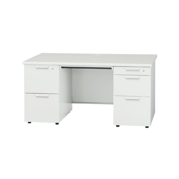 メーカー直送商品【送料無料！】プラス 両袖机 JS-147D-32 WH ホワイト 364848