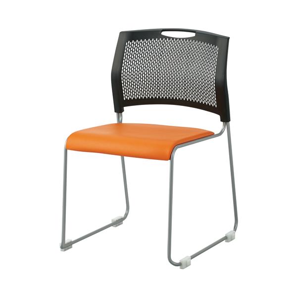 メーカー直送商品【送料無料！】ジョインテックス 会議イス FRS-10L OR マンダリンオレンジ 706747