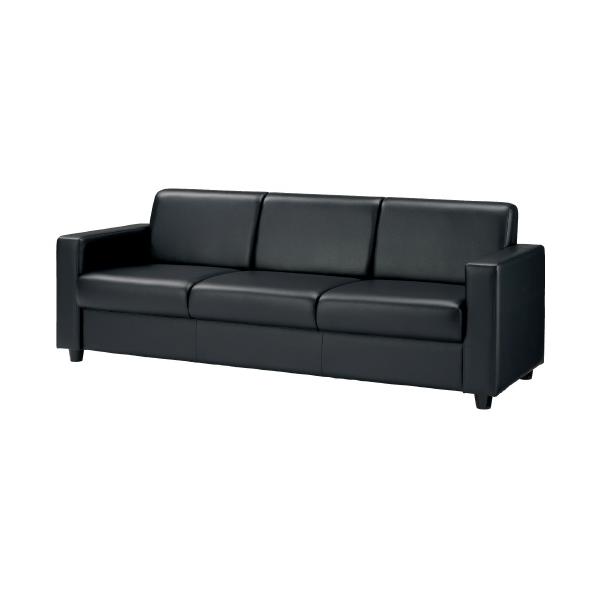 メーカー直送商品【送料無料！】アイコ 応接チェア RE-1843(V4)BK ブラック 3人掛 754242