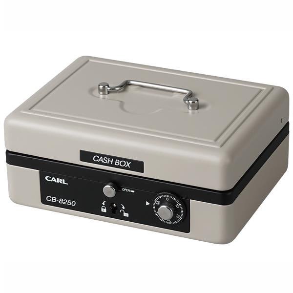 メーカー取寄せ商品  カール事務器 手提げ金庫 キャッシュボックス そとレジ A6 グレー CB-8250-D 簡易レジ 持ち歩き 貴重品 セキュリティ 物販 イベント