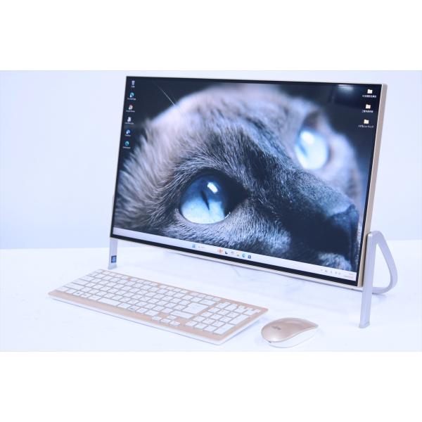 ・Core i7-8750Hを搭載し、日常作業からビジネス用途まで快適に対応・23.8インチ FHD液晶で文字も画像もくっきり表示・上品なホワイト×ゴールドデザインが空間を華やかに演出・内蔵スピーカー＆Webカメラで動画鑑賞やオンライン会議もOK