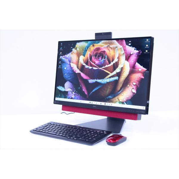 ・Core i7-8550Uを搭載し、日常作業からビジネス用途まで快適に対応・23.8インチ FHD液晶で文字も画像もくっきり表示・ブラック×レッドカラーでかっこいい印象・ワイヤレスキーボード、マウス付属で即日利用可能