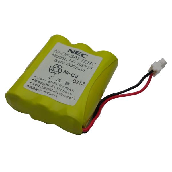 ■バッテリー仕様　種類：Ni-Cd　電圧：3.6V　容量：600mAh　■対応機種　NEC ビジネスフォン コードレス受話器 SOLUTE300 他 ★お客さまのお手元にあるバッテリーパックをお預かりし復活させるサービスです。