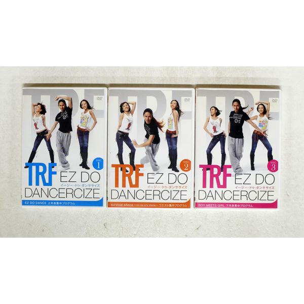 商品：TRF イージー・ドゥ・ダンササイズ3点セットメディアフォーマット：DVDコメント：商品の状態は完全ノーチェックです。状態は良いものから汚れや傷みがあるものまで様々です。盤のスレ、帯の破れ・汚れ等があるものもございます。見本盤、レンタ...
