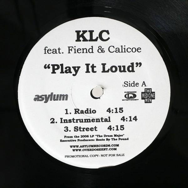 アーティスト：KLCタイトル：PLAY IT LOUDレーベル：ASYLUM NONEジャケット：NONE盤：E-,DJ帯：NONEFMT：12枚数：1JAN：コメント：US盤 06. US PRESS / 12 / PROMOレビュー：