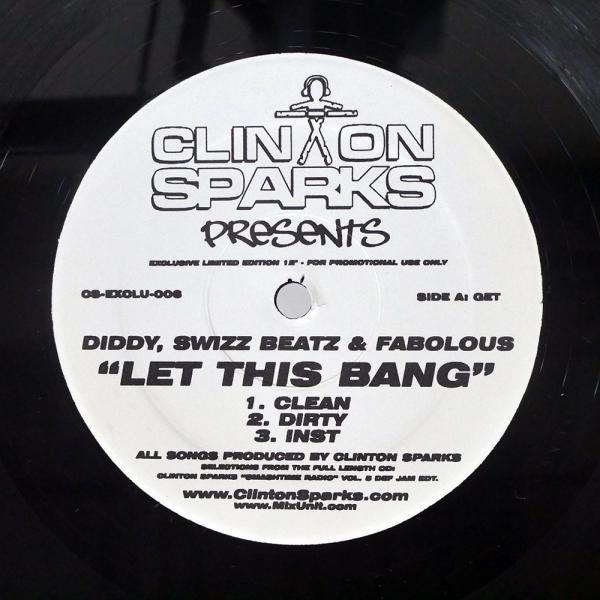 アーティスト：CLINTON SPARKSタイトル：LET THIS BANG / GET LOWレーベル：NOT ON LABEL CSEXCLU006ジャケット：NONE盤：VG+帯：NONEFMT：12枚数：1JAN：コメント：US盤...