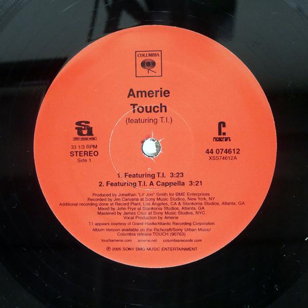 アーティスト：AMERIEタイトル：TOUCHレーベル：COLUMBIA 44074612ジャケット：E-盤：E-帯：NONEFMT：12枚数：1JAN：コメント：US盤 2005. US / 12"レビュー：