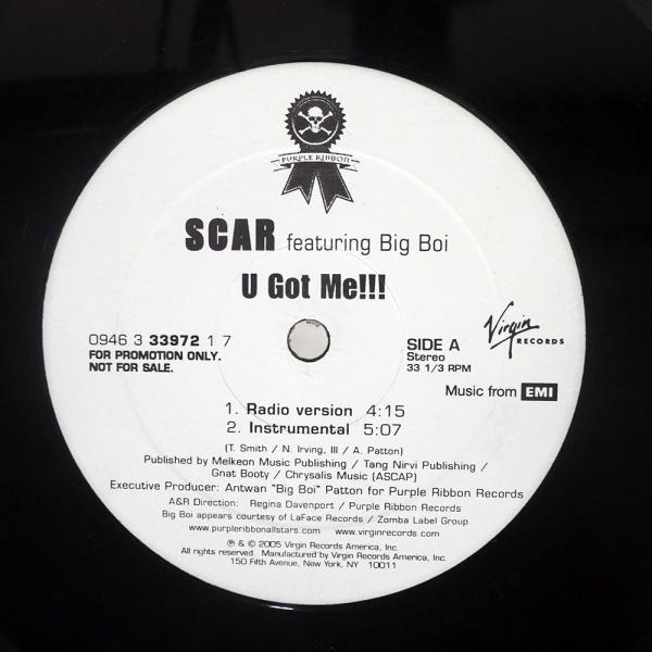 アーティスト：SCARタイトル：U GOT ME!!!レーベル：VIRGIN 94633397217ジャケット：NONE盤：E-帯：NONEFMT：12枚数：1JAN：コメント：US盤 2005. US / 12/ PROMOレビュー：