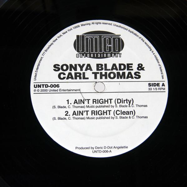 アーティスト：SONJA BLADEタイトル：AIN'T RIGHT / JACKIN' FOR JAY-Zレーベル：UNITED ENTERTAINMENT UNTD006ジャケット：E-盤：E-帯：NONEFMT：12枚数：1JAN：コ...