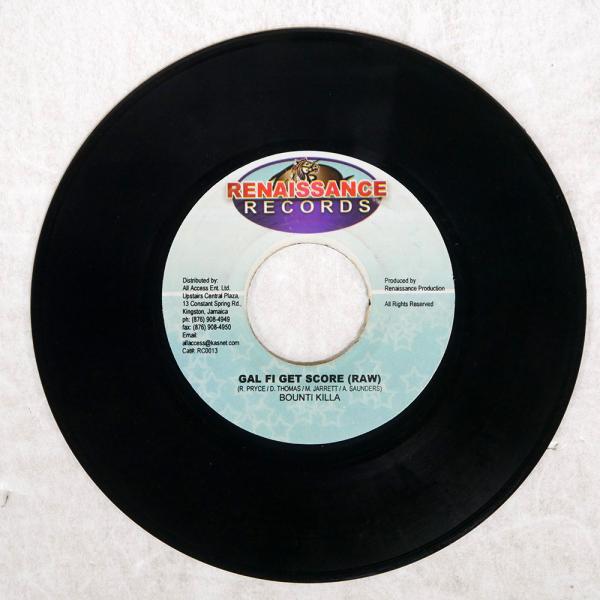 アーティスト：BOUNTY KILLERタイトル：GAL FI GET SCOREレーベル：RENAISSANCE RC0013ジャケット：E-盤：VG+帯：NONEFMT：7枚数：1JAN：コメント：     レビュー：