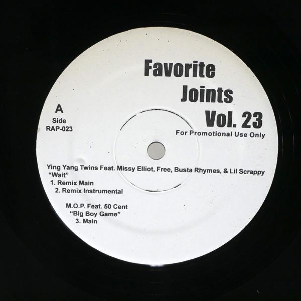 アーティスト：VAタイトル：FAVORITE JOINTS VOL. 23レーベル：FAVORITE JOINTS RAP023ジャケット：E-盤：E帯：NONEFMT：12枚数：1JAN：コメント：US盤レビュー：