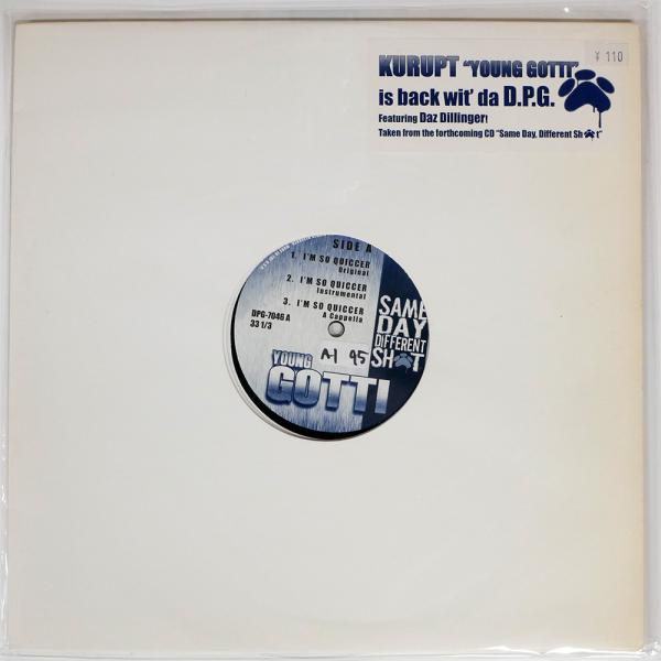 アーティスト：KURUPTタイトル：I'M SO QUICCERレーベル：DPG RECORDZ DPG7046ジャケット：E-,ST盤：E,ST帯：NONEFMT：12枚数：1JAN：コメント：US盤レビュー：