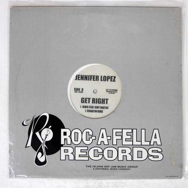 アーティスト：JENNIFER LOPEZタイトル：GET RIGHTレーベル：EPIC EPJL51289ジャケット：E-盤：VG+,DJ帯：NONEFMT：12枚数：1JAN：コメント：-レビュー：