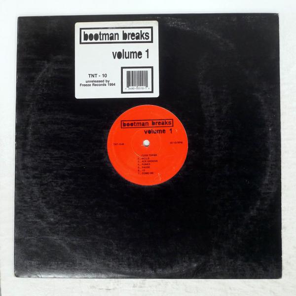 アーティスト：BOOTMANタイトル：BOOTMAN BREAKS VOLUME 1レーベル：TNT &amp; TNT10ジャケット：VG+盤：VG帯：NONEFMT：12枚数：1JAN：コメント：US盤 盤傷多いレビュー：