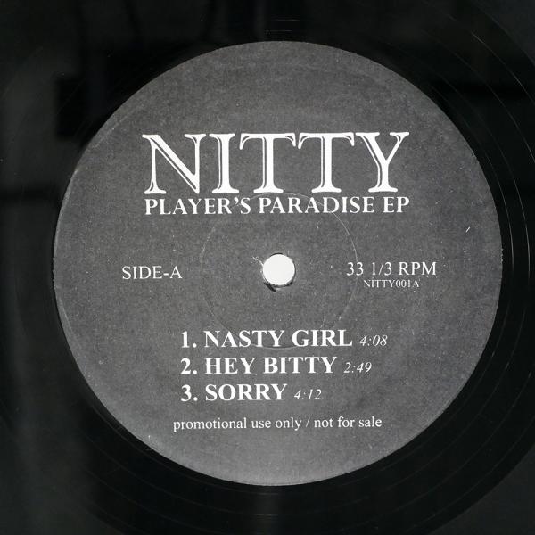 アーティスト：NITTYタイトル：PLAYER S PARADISE EPレーベル：NOT ON LABEL (NITTY) NITTY001ジャケット：NONE盤：E-帯：NONEFMT：12枚数：1JAN：コメント：US盤 2005. ...
