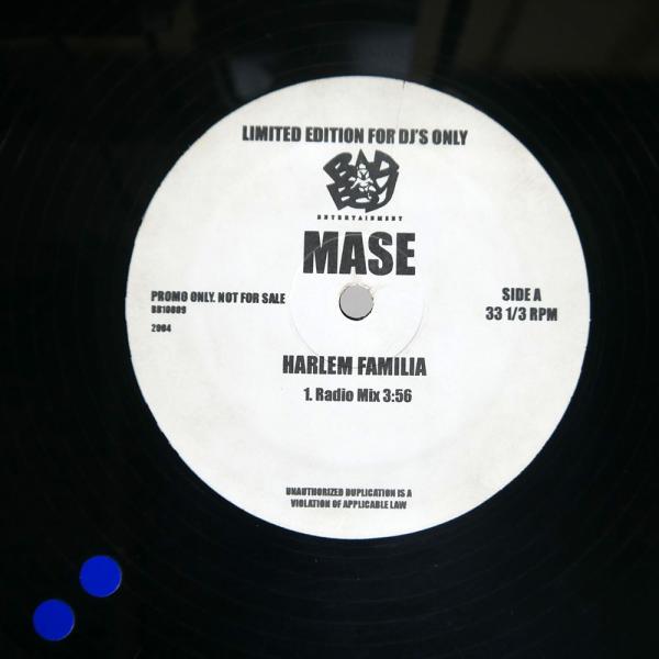 アーティスト：MASEタイトル：HARLEM FAMILIAレーベル：BAD BOY ENTERTAINMENT 10009ジャケット：NONE盤：VG+,DJ,ST帯：NONEFMT：12枚数：1JAN：コメント：US盤 プロモレビュー：