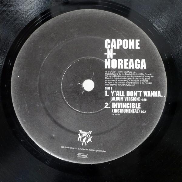 アーティスト：CAPONE -N- NOREAGAタイトル：INVINCIBLEレーベル：TOMMY BOY TBV2149ジャケット：NONE盤：VG+帯：NONEFMT：12枚数：1JAN：コメント：UK盤レビュー：