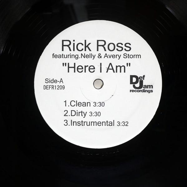 アーティスト：RICK ROSSタイトル：HERE I AMレーベル：DEF JAM RECORDINGS DEFR1209ジャケット：E-盤：VG+帯：NONEFMT：12枚数：1JAN：0コメント：US COMPANY SLEEVEレビュー：