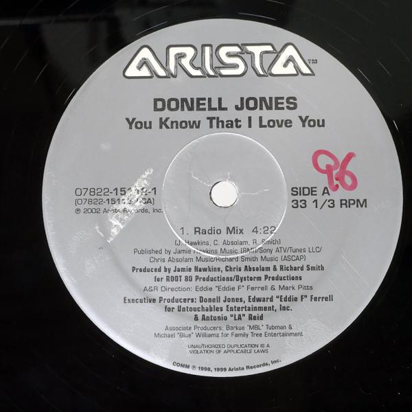 アーティスト：DONELL JONESタイトル：YOU KNOW (THAT I LOVE YOU)レーベル：ARISTA 07822151121ジャケット：NONE盤：E-,W帯：NONEFMT：12枚数：1JAN：コメント：US盤レビュー：
