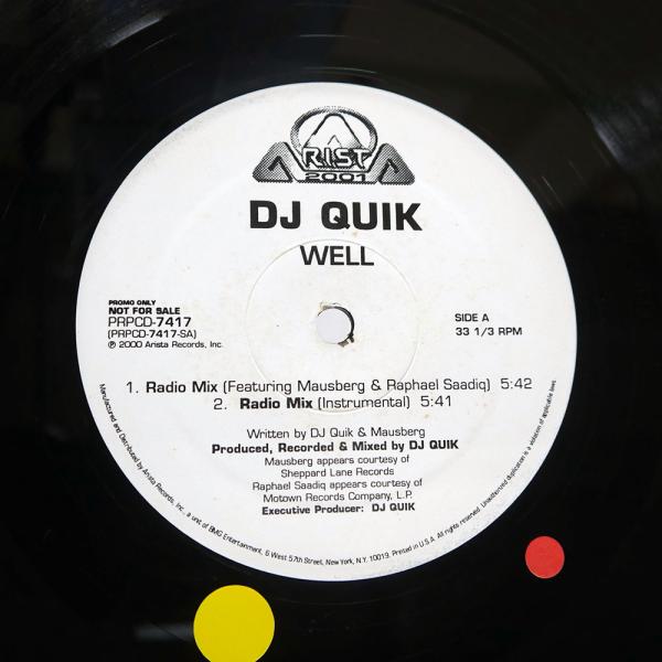 アーティスト：DJ QUIKタイトル：WELLレーベル：ARISTA PRPCD7417ジャケット：NONE盤：VG帯：NONEFMT：12枚数：1JAN：コメント：US盤 盤キズレビュー：
