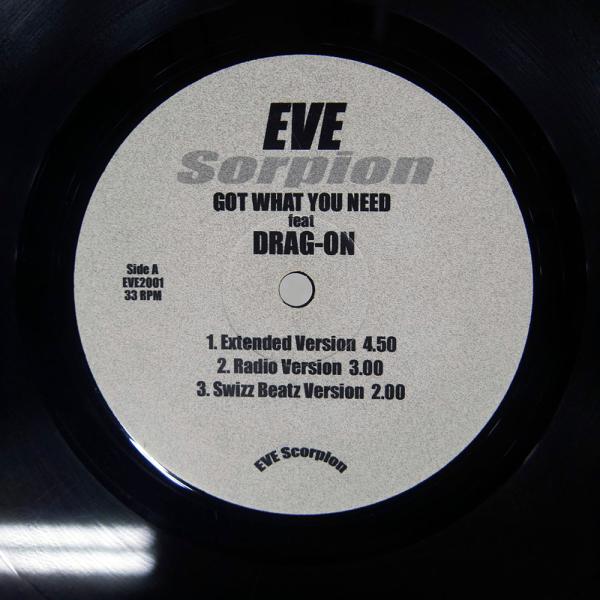 アーティスト：EVEタイトル：GOT WHAT YOU NEEDレーベル：NOT ON LABEL EVE2001ジャケット：VG,SP盤：VG+帯：NONEFMT：12枚数：1JAN：コメント：US盤 ジャケ不良レビュー：