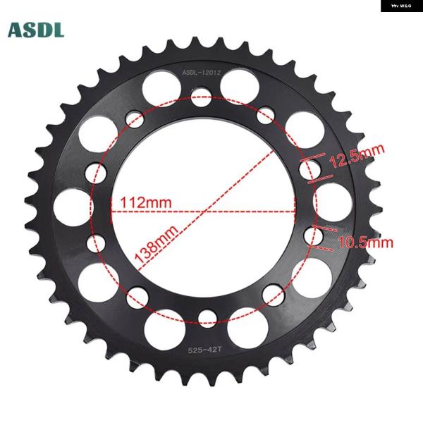 525 42T 42トゥースリア スプロケット ギア ホンダ CB600 CB600S HORNET CBF600 CBF600N CBF600S ABS CB650 CB650F CBF CB 600 650 カスタム パーツ アクセサリ...